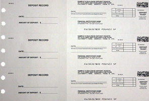 Three Per Page Business Deposit Tickets - Bank-A-Count Corp